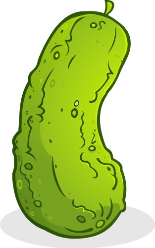 Sad crying dill pickle cartoon Royalty Free Vector Image