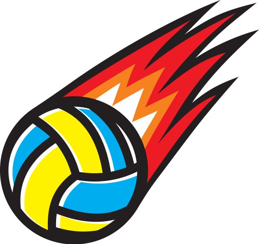 Volleyball on fire Royalty Free Vector Image - VectorStock