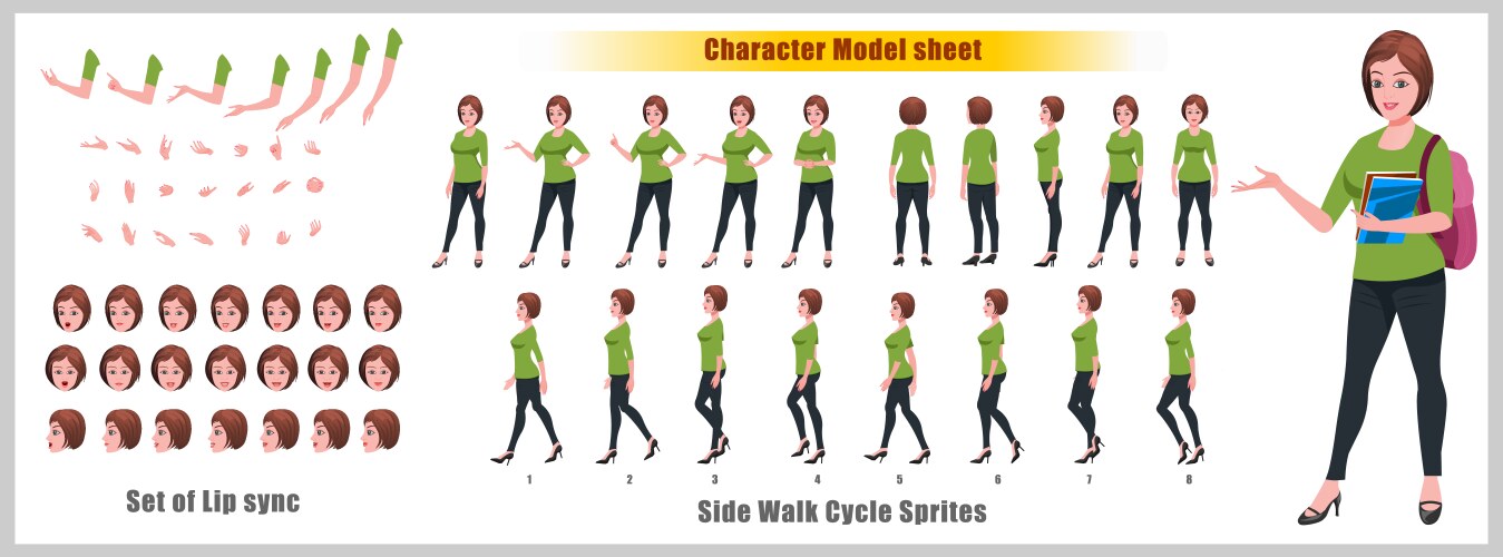 Character Model Sheet Vector Images (over 320)