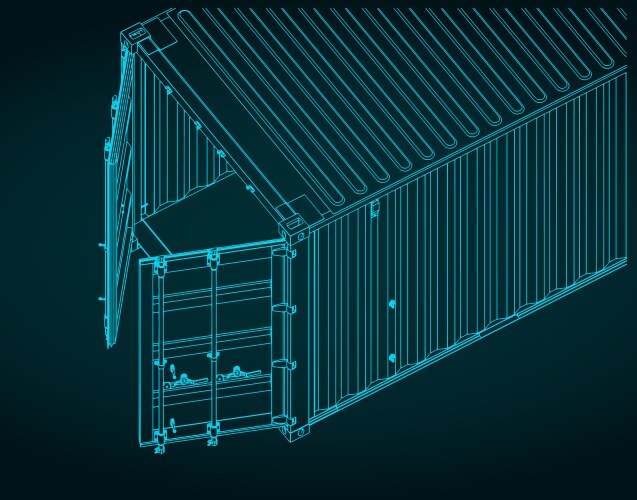 Container ship close-up Royalty Free Vector Image