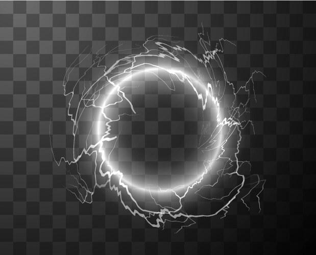 Thunderbolt blue bolt lightning circle effect Vector Image