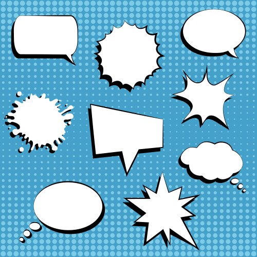 Comic text bubble blank Royalty Free Vector Image