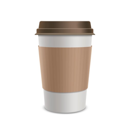 Realistic empty coffee cup template brown mug Vector Image