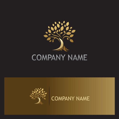 Circle triangle gold logo Royalty Free Vector Image