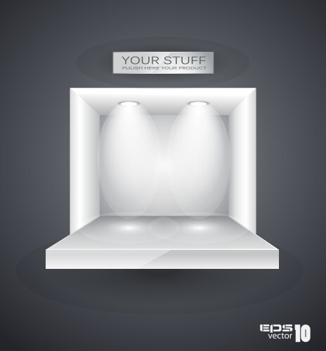 Linear led lamp with soft light on shelf Vector Image