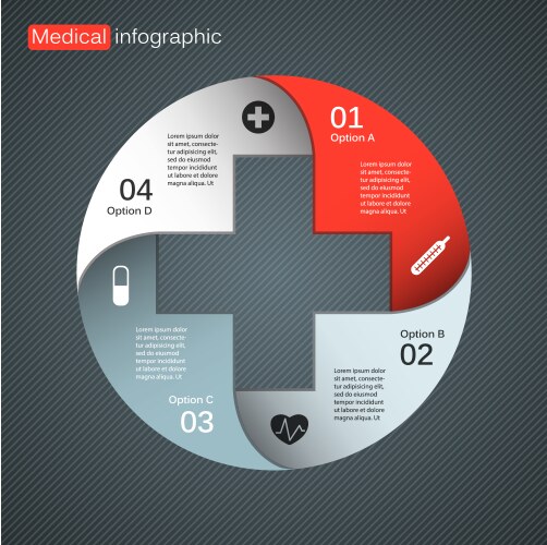 Circle plus sign infographic template for diagram Vector Image