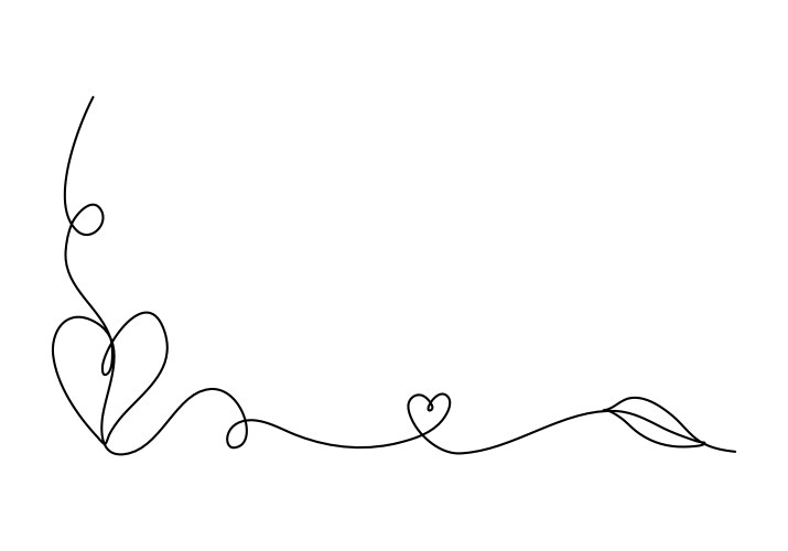 Heart one line drawing Royalty Free Vector Image