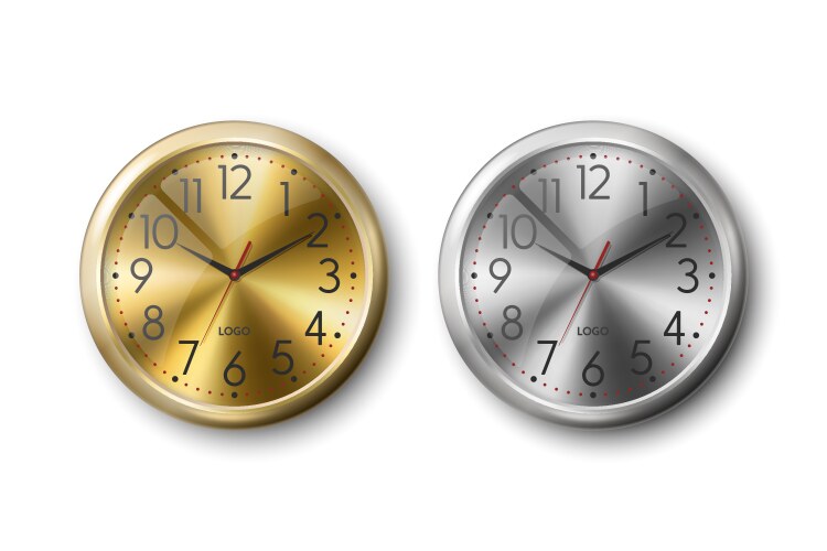 Realistic silver steel classic stopwatch icon Vector Image