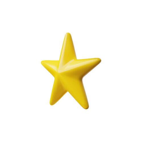 A shimmering 3d five-pointed star side view Vector Image