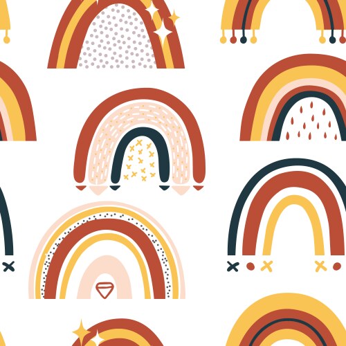 Seamless rainbow pattern on white background Vector Image