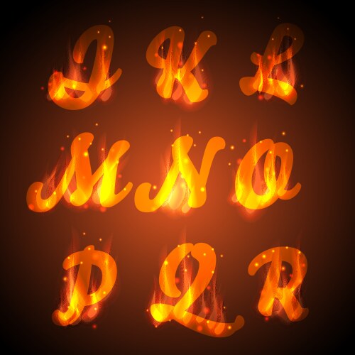Fire alphabet Royalty Free Vector Image - VectorStock