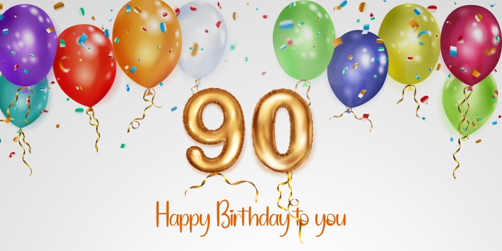 Happy 90th birthday Vector Images & Graphics for Commercial Use ...