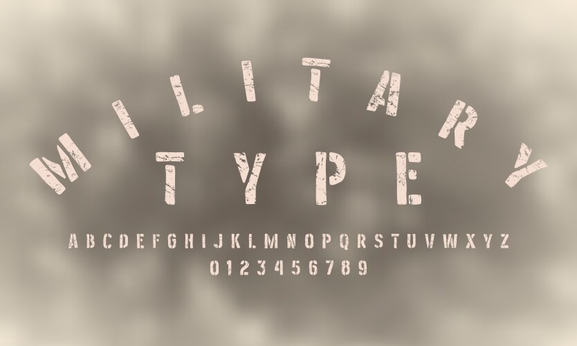 Military stencil font Royalty Free Vector Image