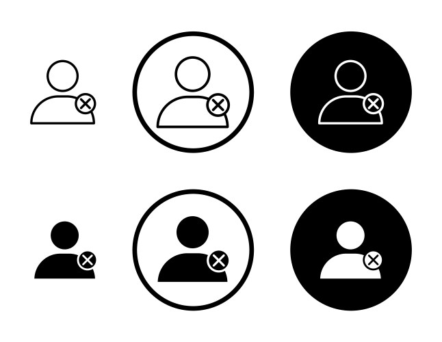 Delete user icon set restricted member Royalty Free Vector Delete user icon set restricted member Royalty Free Vector