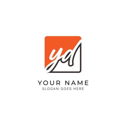 Y c yc initial letter alphabet signature Vector Image