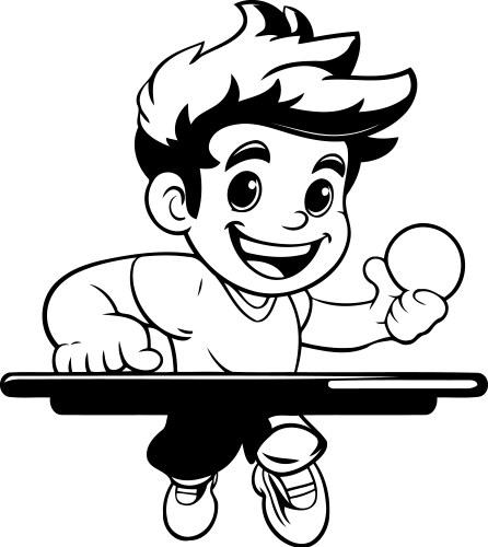 Man playing table tennis cartoon character Vector Image