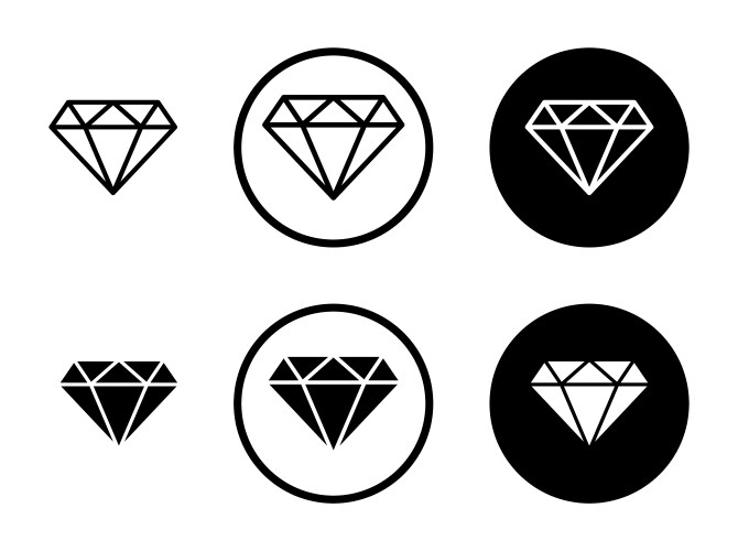Gem icon set luxury diamond pictogram value Vector Image