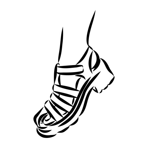 Strap sandal outline drawing Royalty Free Vector Image