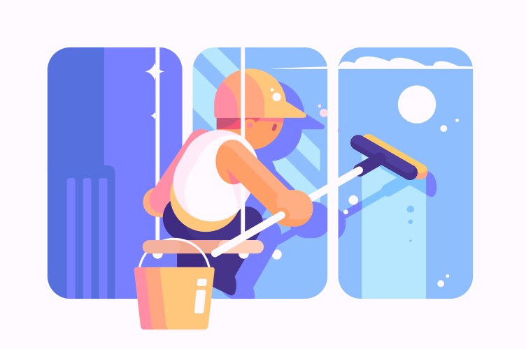 Window glass cleaner cleaning spray and squeegee Vector Image