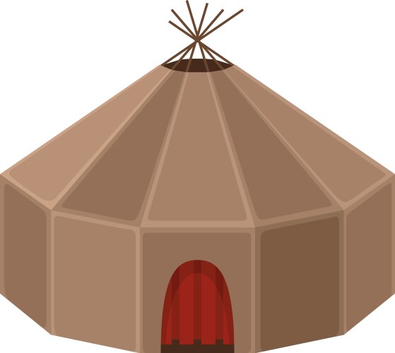 Mongolian yurt nomadic dwelling asian people Vector Image