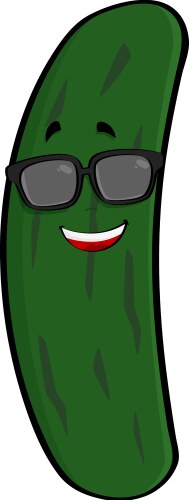 Super cool cucumber character cartoon collection Vector Image