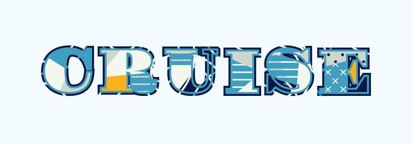 Cruise ship hand writing word text typography Vector Image