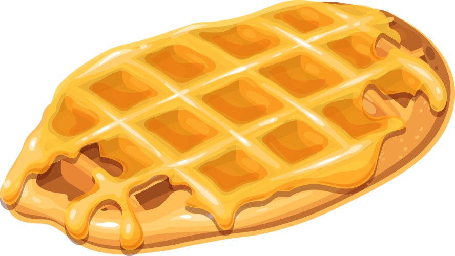 Croffle croissant waffle korean pastry Royalty Free Vector