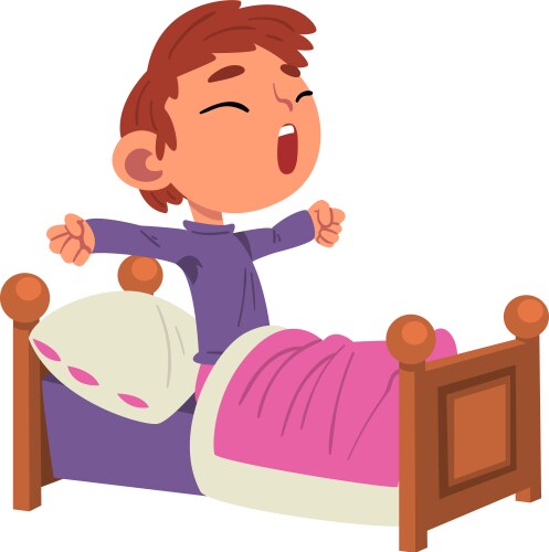 Kid waking up Royalty Free Vector Image - VectorStock