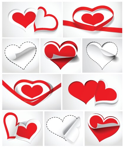 Hearts and flowers valentines day design Vector Image
