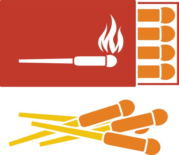 Camping symbol matches Royalty Free Vector Image