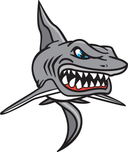Shark baseball mascot Royalty Free Vector Image