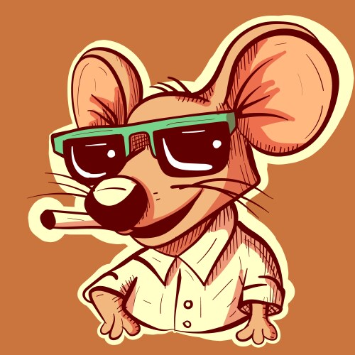 Cool cartoon rat with sun glasses Royalty Free Vector Image