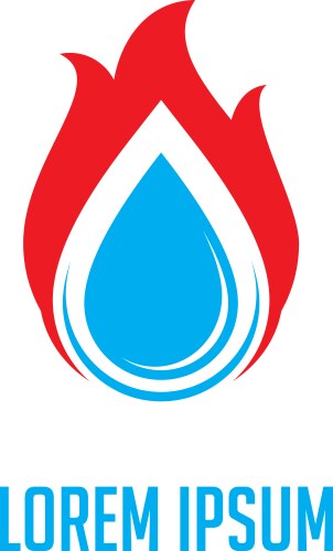 Drop fire logo design Royalty Free Vector Image