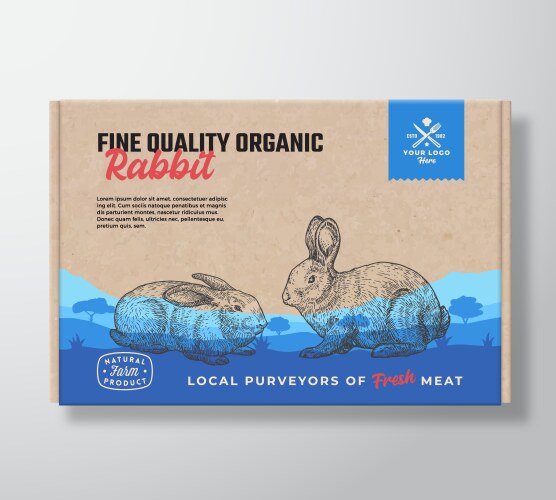 Fine quality organic meat packaging label Vector Image
