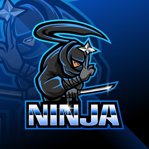 Ninja sport mascot logo design Royalty Free Vector Image