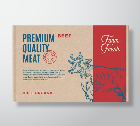 Premium quality beef meat packaging design layout Vector Image