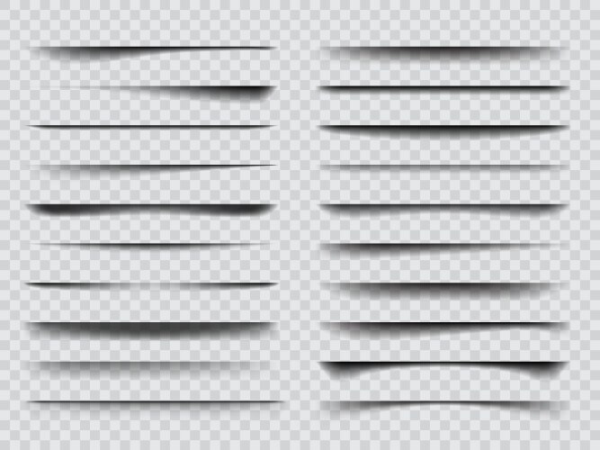 Shadow strips realistic lines overlay effect set Vector Image