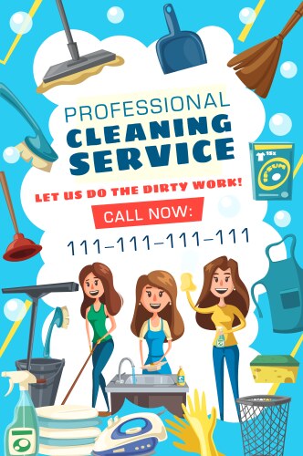 Laundry service poster design icons circle label Vector Image