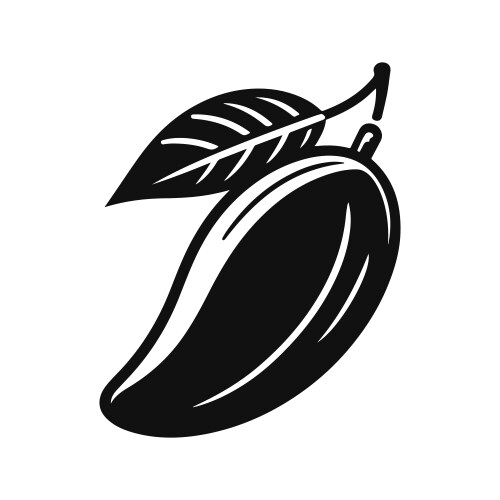 Minimalist black and white mango silhouette Vector Image