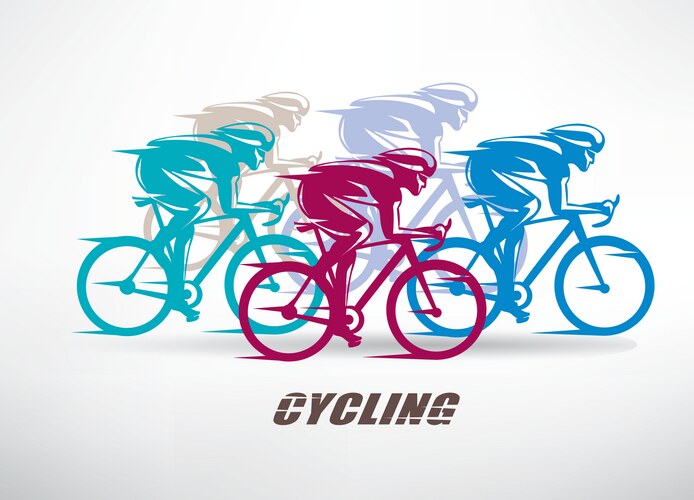 Cycling race stylized background cyclist Vector Image