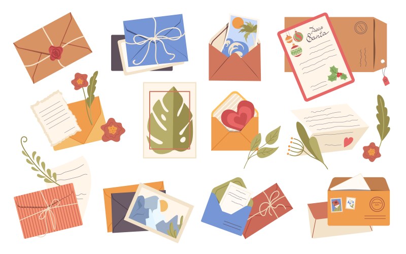 Craft handmade letter envelop with flower Vector Image