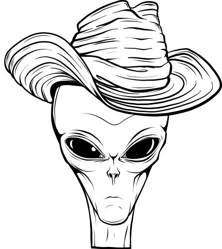 Outline alien head Royalty Free Vector Image - VectorStock
