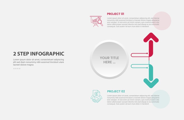2 points template infographic outline style Vector Image