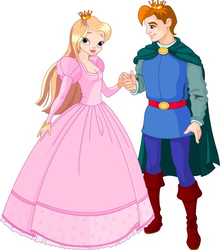 Beautiful princess and prince Royalty Free Vector Image