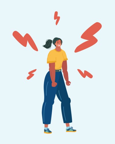 Angry teenager girl with backpack shout to mother Vector Image