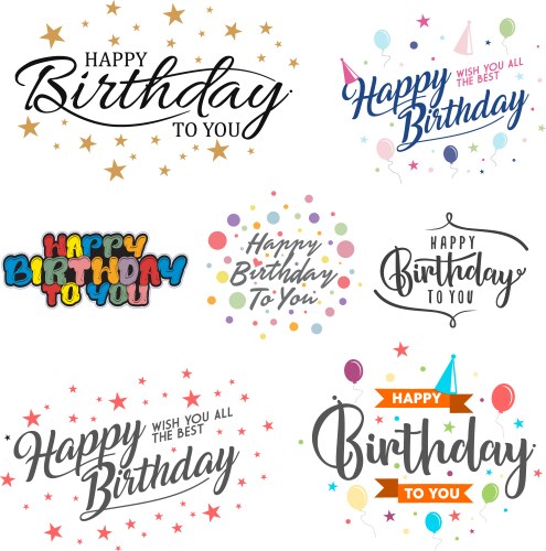 Birthday word lettering Royalty Free Vector Image
