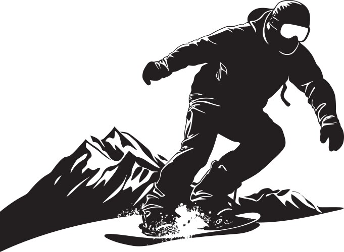 Blizzard warrior snowboarding man logo graphic Vector Image