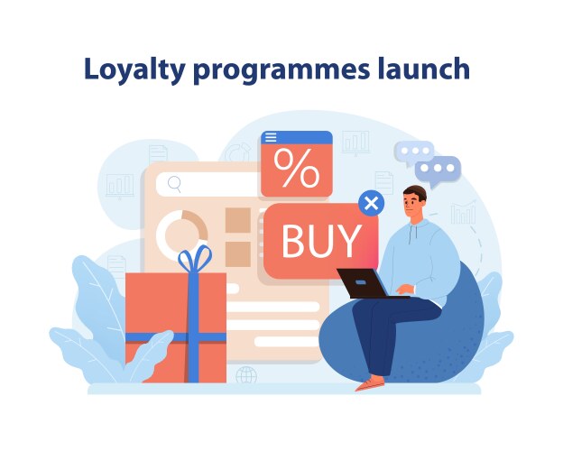 Customer loyalty program launch Royalty Free Vector Image