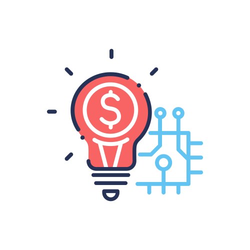 Creative color icon banner design innovation Vector Image