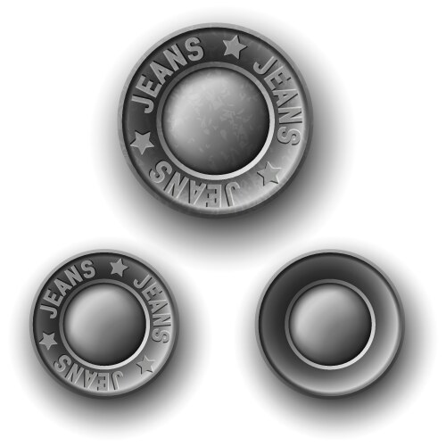 Realistic accessories metal jeans button or rivets